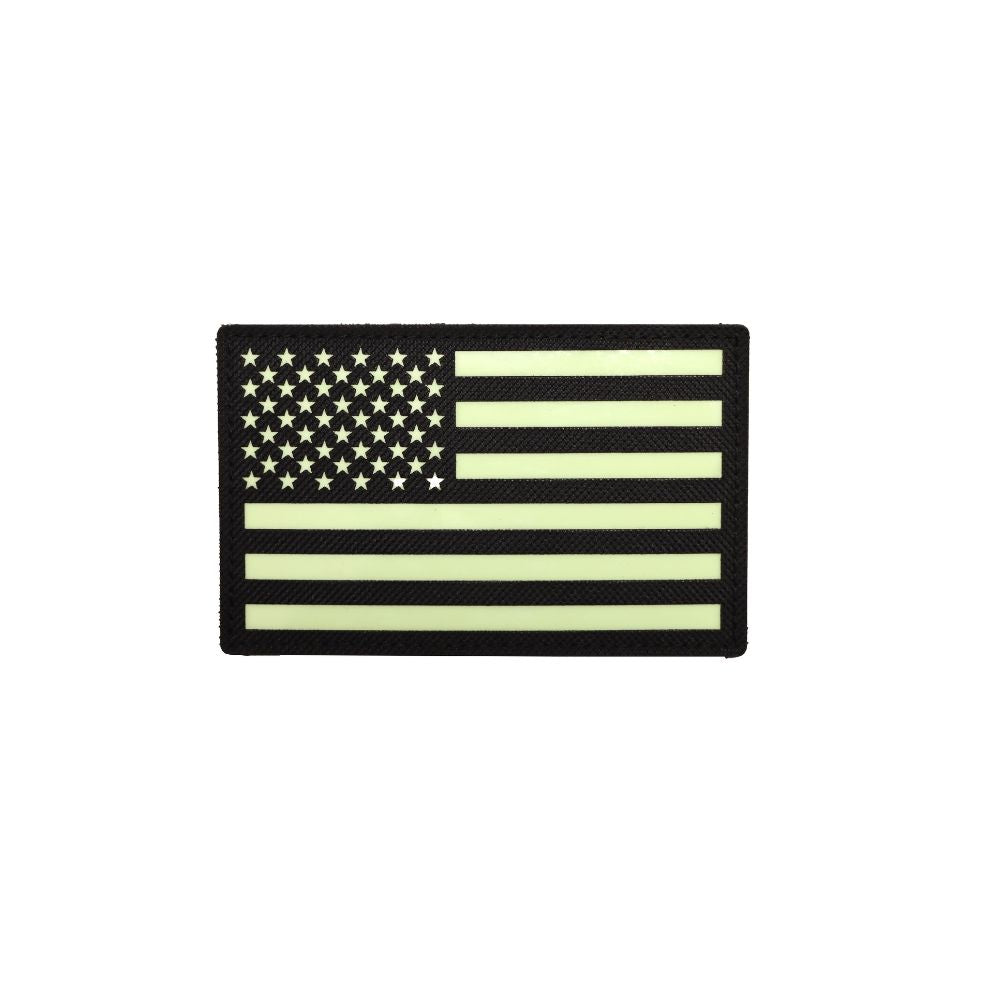 Glow in the Dark American Flag Black & White Velcro Patch – Oono